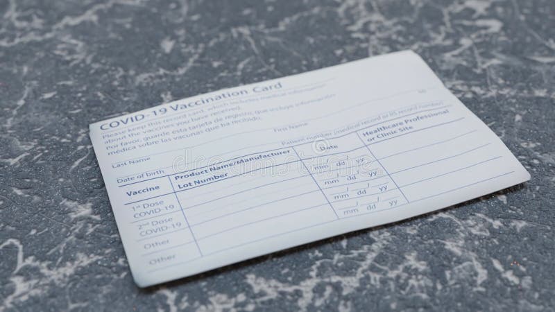CGI Render of a Blank Generic COVID-19 Vaccination Card Stock Video ...