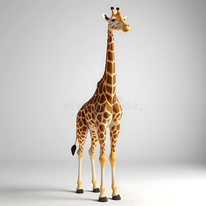 A CGI Render of a Giraffe in a Studio Setting Stock Illustration ...