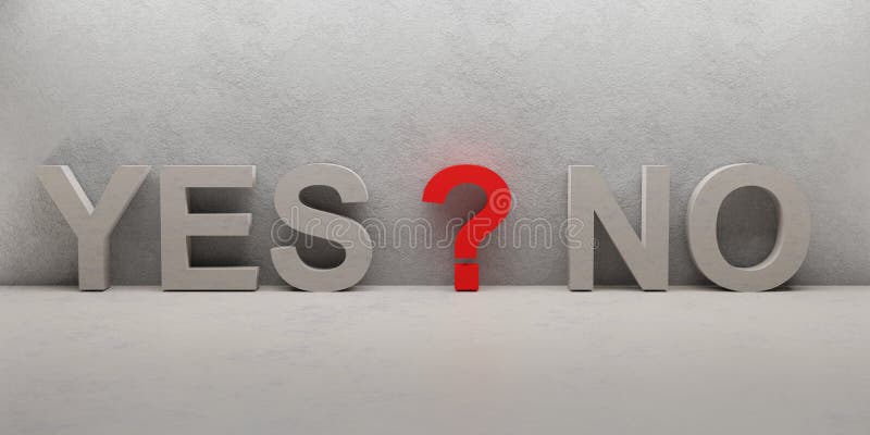 Cgi Render Image of the Words Yes and No with Question Mark Stock ...