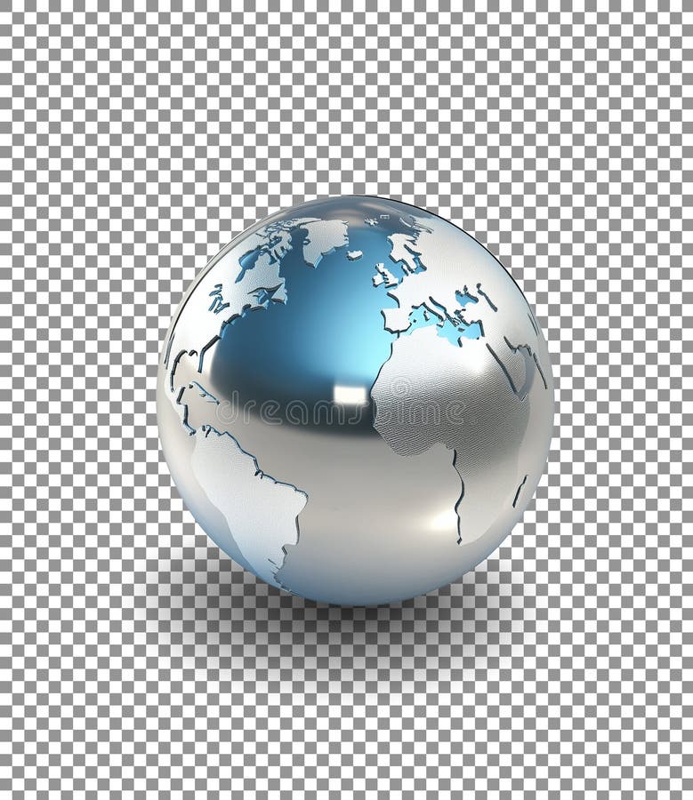 A CGI Rendering of a Silver Sphere with a Transparent, Checkered ...