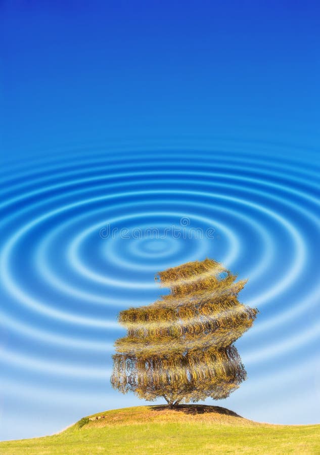 CGI Ripple Effect of Nature Scene with White Reflection of Circle ...