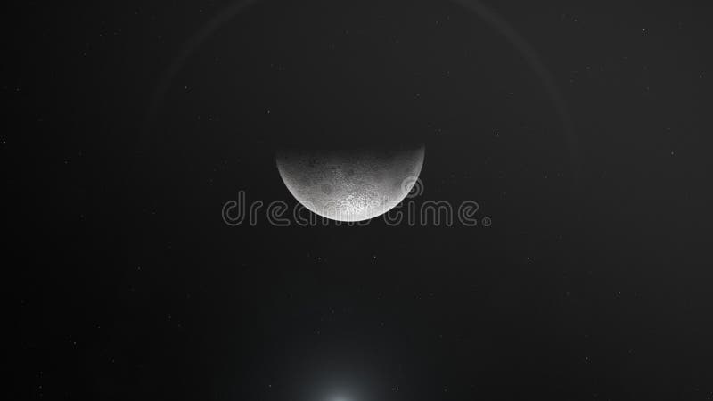 CGI Spectacular Illustration of a Lunar Eclipse, with a Bright Beam of ...