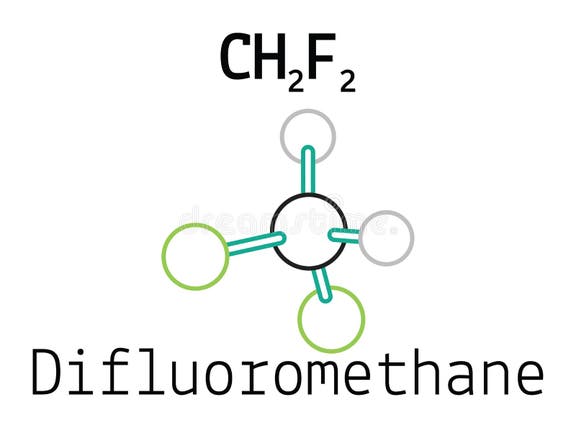 CH2F2 Difluoromethane Molecule Stock Vector - Illustration of science ...
