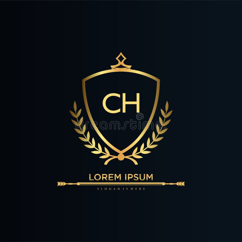 CH Letter Initial with Royal Template.elegant with Crown Logo Vector ...