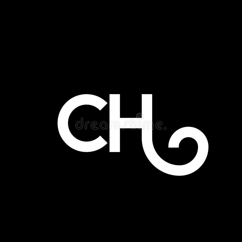 CH Letter Logo Design on Black Background. CH Creative Initials Letter ...