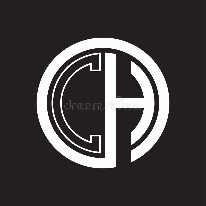 CH Logo with Circle Rounded Negative Space Design Template Stock Vector ...