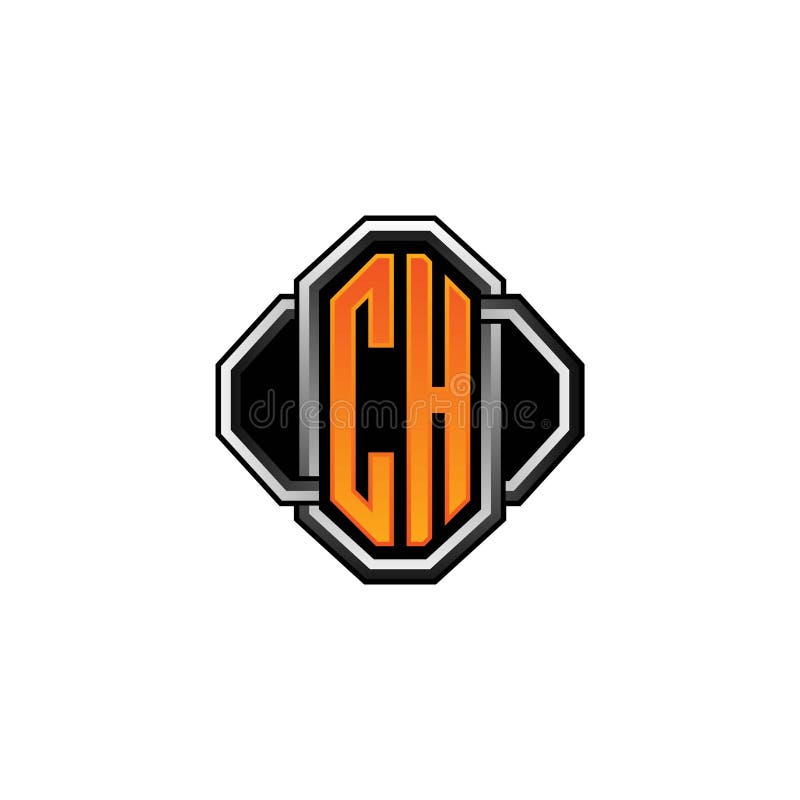 CH Logo Letter Geometric Vintage Style Stock Vector - Illustration of ...