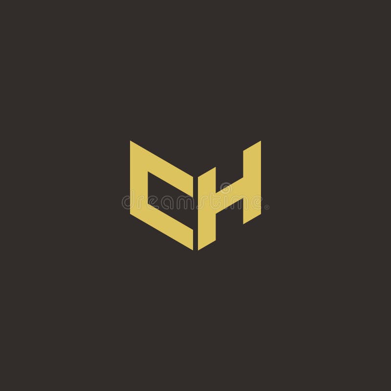 CH Logo Letter Initial Logo Designs Template with Gold and Black ...