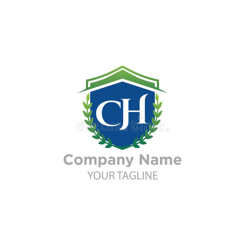 CH Initial Letters with Shield Elegant Logo Color White Background ...