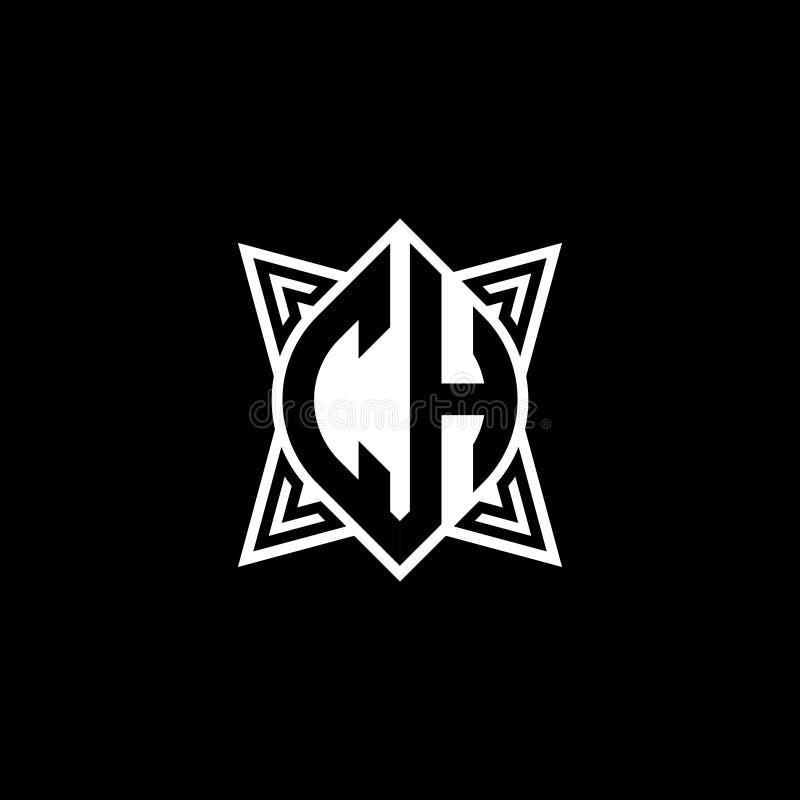CH Monogram Letter Geometric Star Style Stock Vector - Illustration of ...