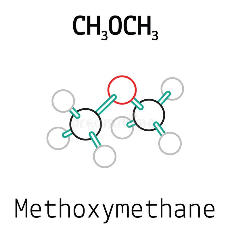 CH3OCH3 Methoxymethane Molecule Stock Vector - Illustration of white ...