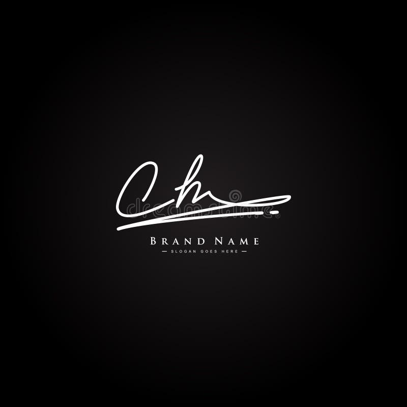 CH Simple Signature Logo - Handwritten Vector Template for C and H Logo ...