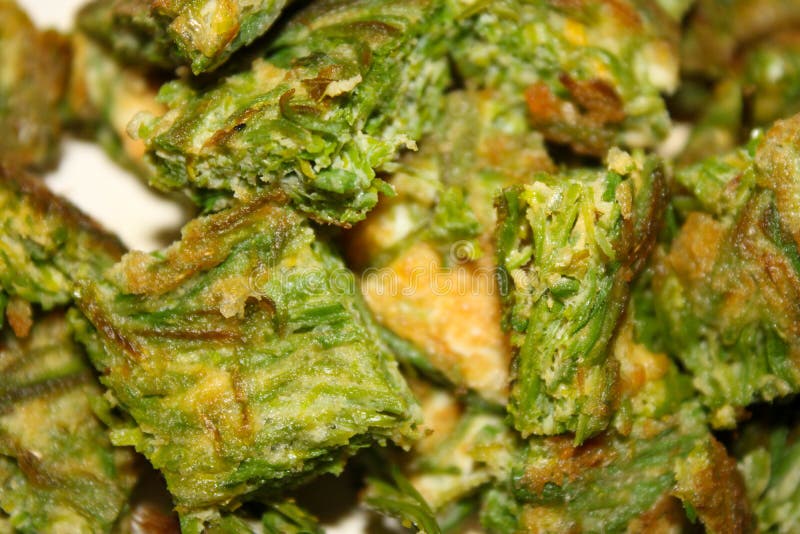 This is Cha-Om Tod Thai Food with Cha-Om Sauce and Fried Eggs. Stock ...