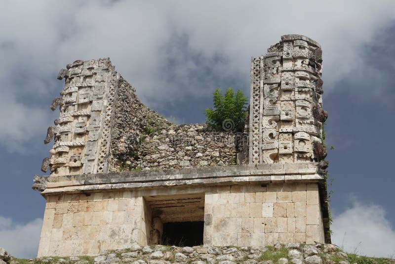 Chac Masks Uxmal Maya Site stock image. Image of construction - 2747319