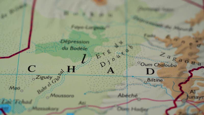 Chad, Africa Highlighted on a World Map 4K Stock Video - Video of ...