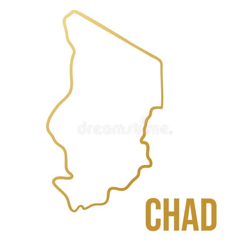 Chad, Africa Smooth Map Design Stock Illustration - Illustration of ...