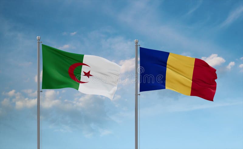 Chad and Algeria Flags, Country Relationship Concept Stock Image ...