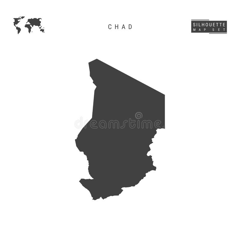 Chad Vector Map Isolated on White Background. High-Detailed Black ...