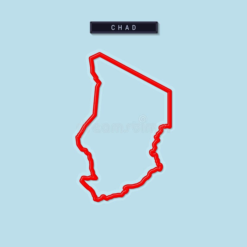 Chad Bold Outline Map. Vector Illustration Stock Vector - Illustration ...