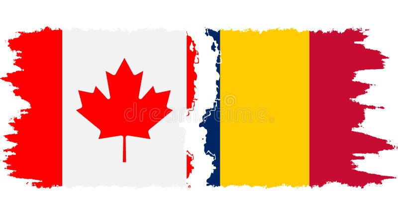 Chad and Canada Grunge Flags Connection Vector Stock Vector ...