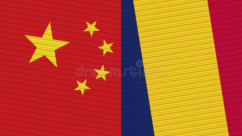 Chad and China Two Half Flags Together Stock Illustration ...