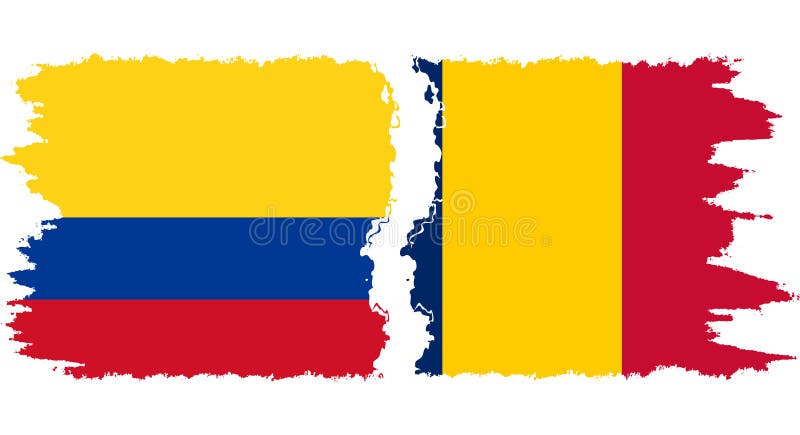 Chad and Colombia Grunge Flags Connection Vector Stock Vector ...