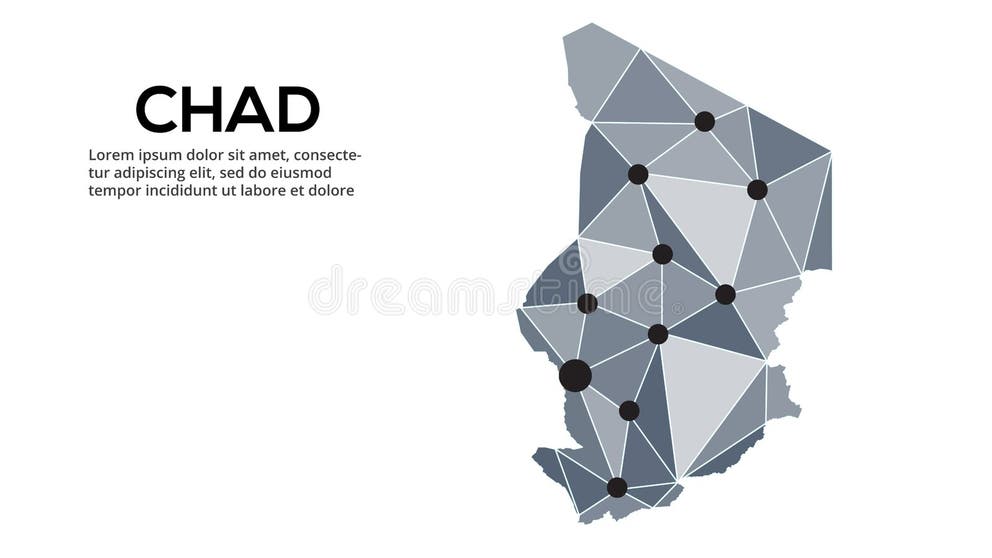 Chad Communication Network Map. Vector Image of a Low Poly Global Map ...