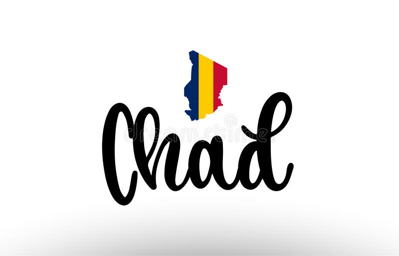 Chad Country Big Text With Flag Inside Map Concept Logo Stock Vector