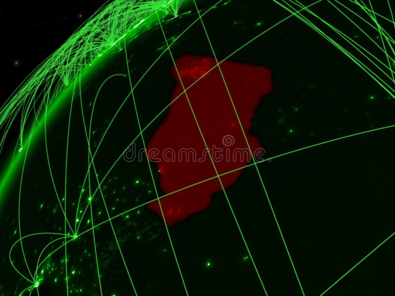 Chad on Earth with network stock illustration. Illustration of internet ...