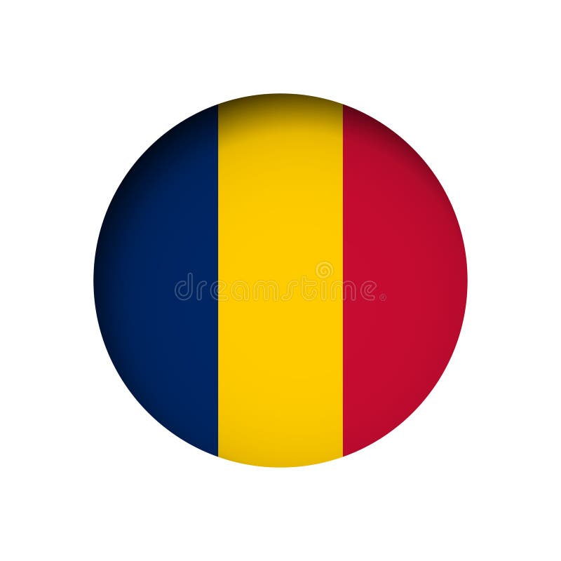 Circle vector flag of Chad stock vector. Illustration of state - 287835377