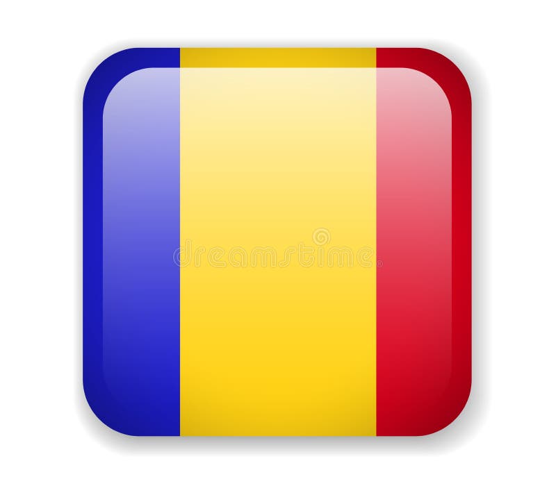 Chad Flag Bright Square Icon on a White Background Stock Vector ...