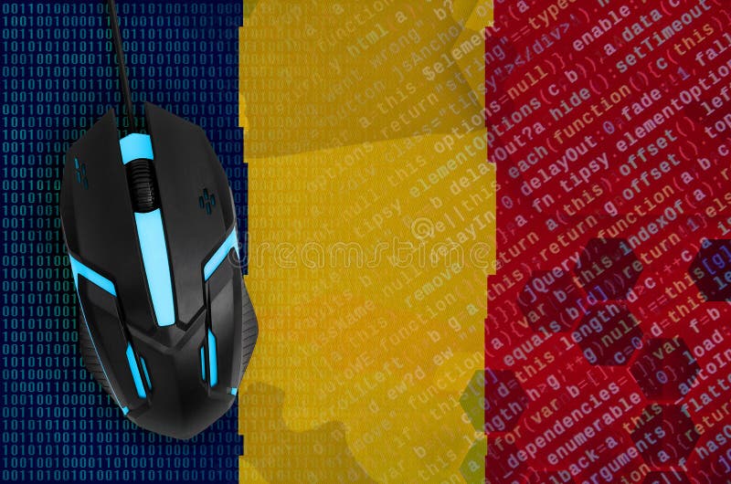 Chad Flag and Computer Mouse. Digital Threat, Illegal Actions on the ...