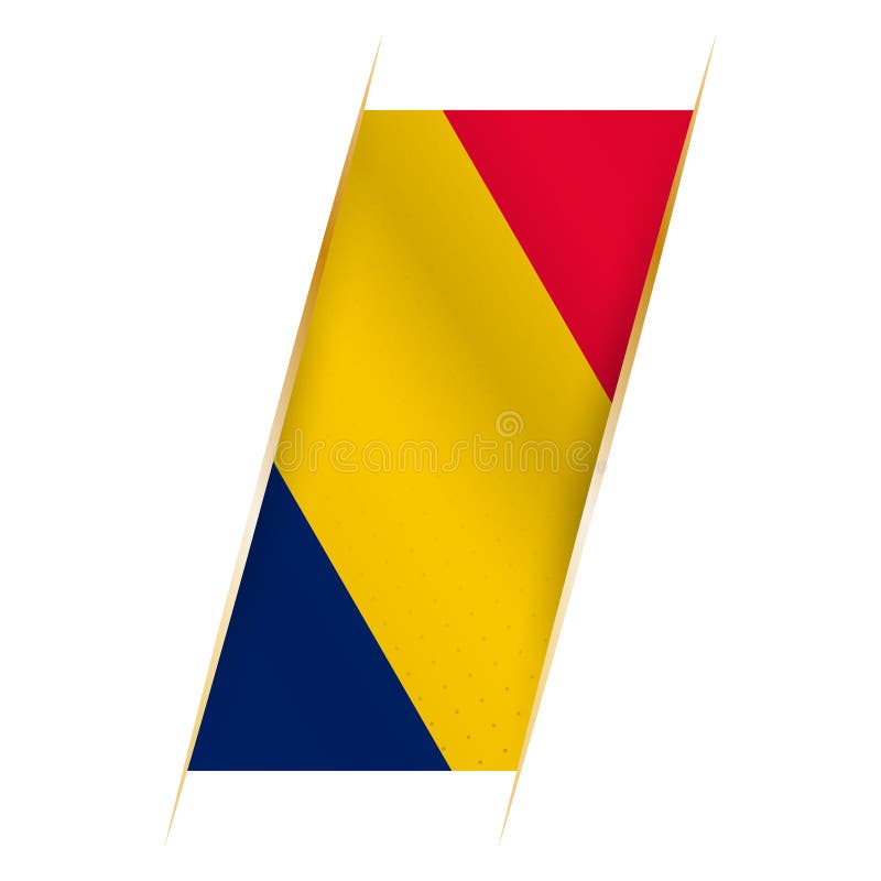Chad Flag in the Form of a Banner with Waving Effect and Shadow Stock ...