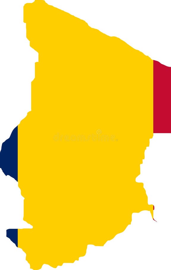 Chad Flag in Map, Chad Map with Flag, Country Map, Chad Map with Flag ...