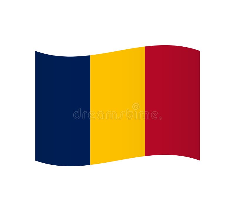 Wavy vector flag of Chad stock illustration. Illustration of graphic ...