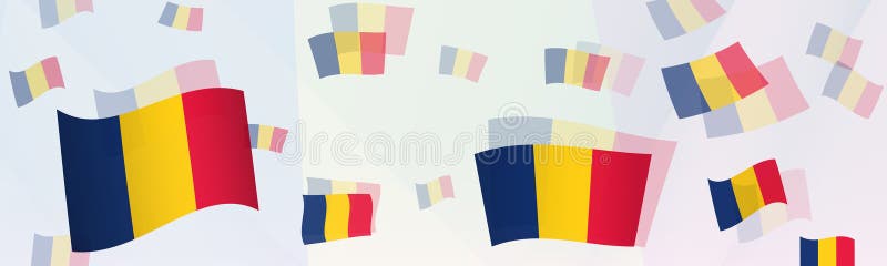 Chad Flag-themed Abstract Design on a Banner. Abstract Background ...