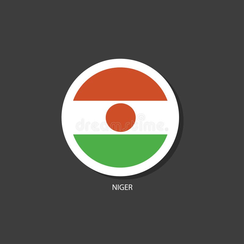 Niger Flag Vector Circle Shape Stock Vector - Illustration of badge ...