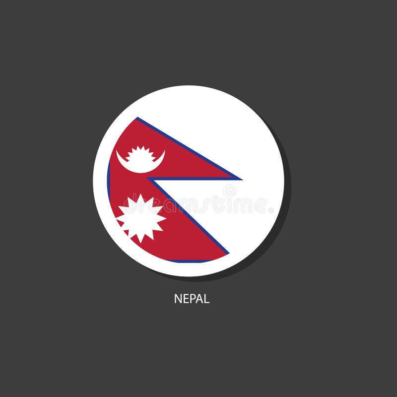 Nepal Flag Vector Circle Shape Stock Vector - Illustration of country ...