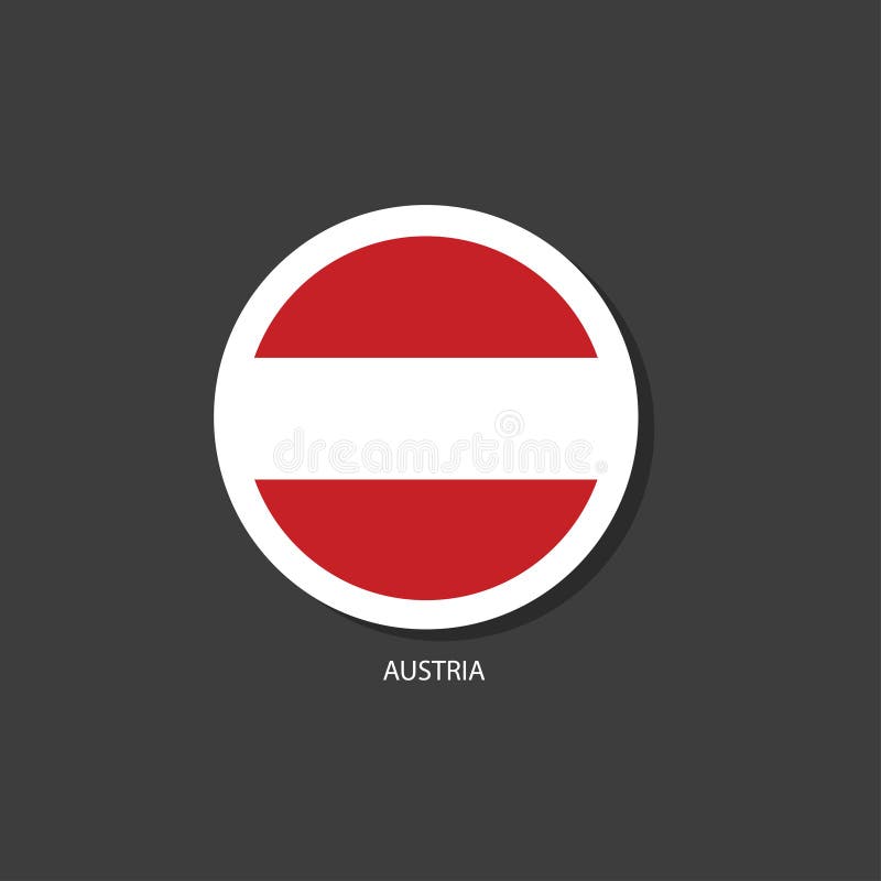 Austria Flag Vector Circle Shape Stock Vector - Illustration of shape ...