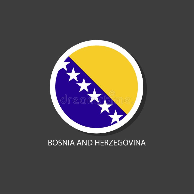 Bosnia and Herzegovina Flag Vector Circle Shape Stock Vector ...