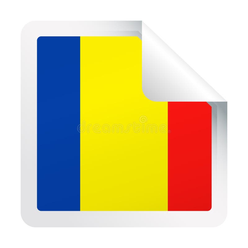 Chad Flag Vector Square Corner Paper Icon Stock Illustration ...