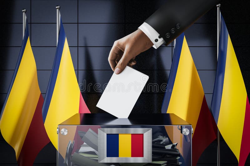 Chad Flags, Hand Dropping Ballot Card into a Box - Voting, Election ...