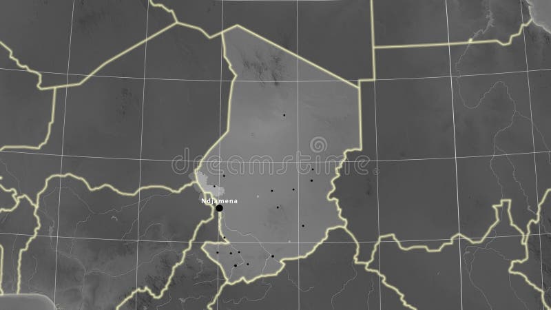 Chad borders. Satellite stock illustration. Illustration of subregion ...