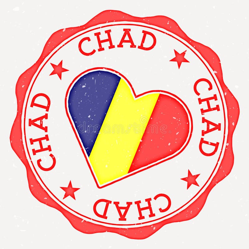 Chad heart flag logo. stock vector. Illustration of postal - 268057504
