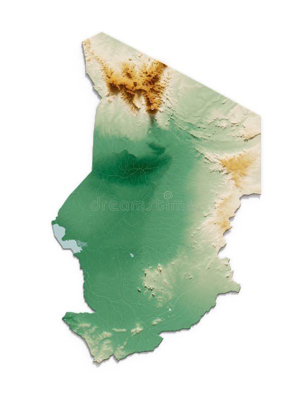 Chad relief map stock illustration. Illustration of geographic - 269414774