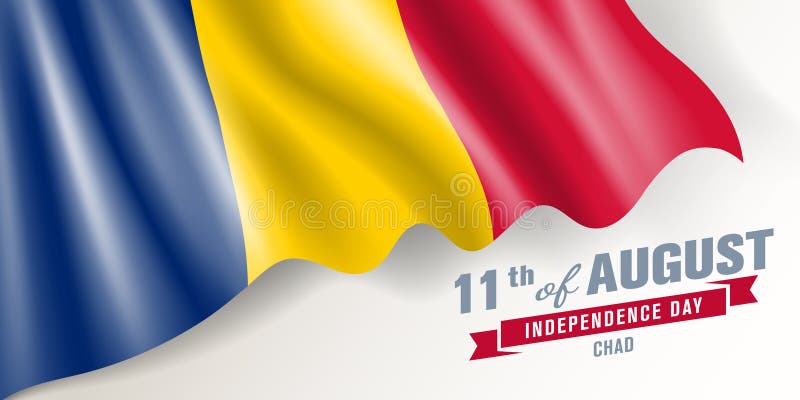 Chad Independence Day Vector Banner Greeting Card Stock Vector Illustration Of Patriot Wavy