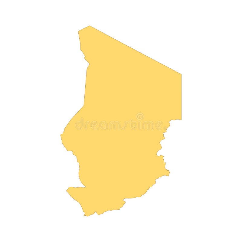 Chad Map Color Line Element. Border of the Country Stock Vector ...