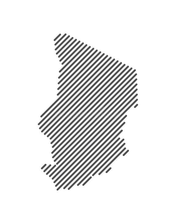 Chad - Map of the Country Formed by Lines Stock Illustration ...