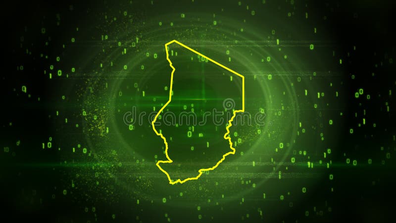 Chad Map on Digital Background Stock Illustration - Illustration of ...