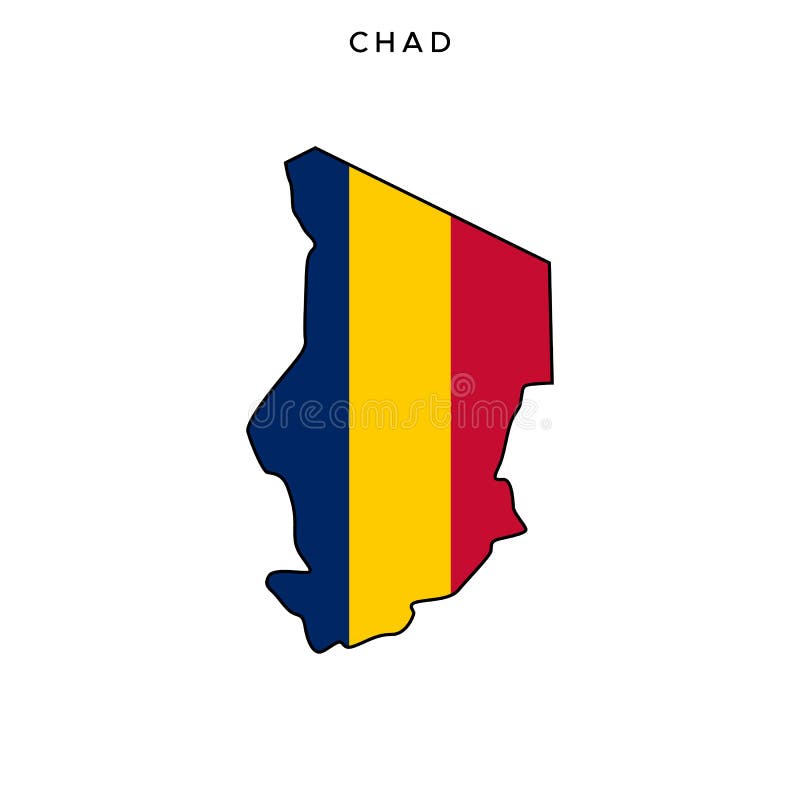 Outline Map of Chad Vector Design Template. Editable Stroke Stock ...